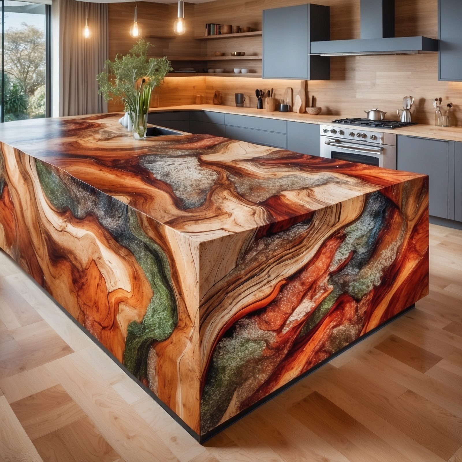 Incredible Wood And Epoxy Kitchen Islands: Artistic Masterpieces In ...
