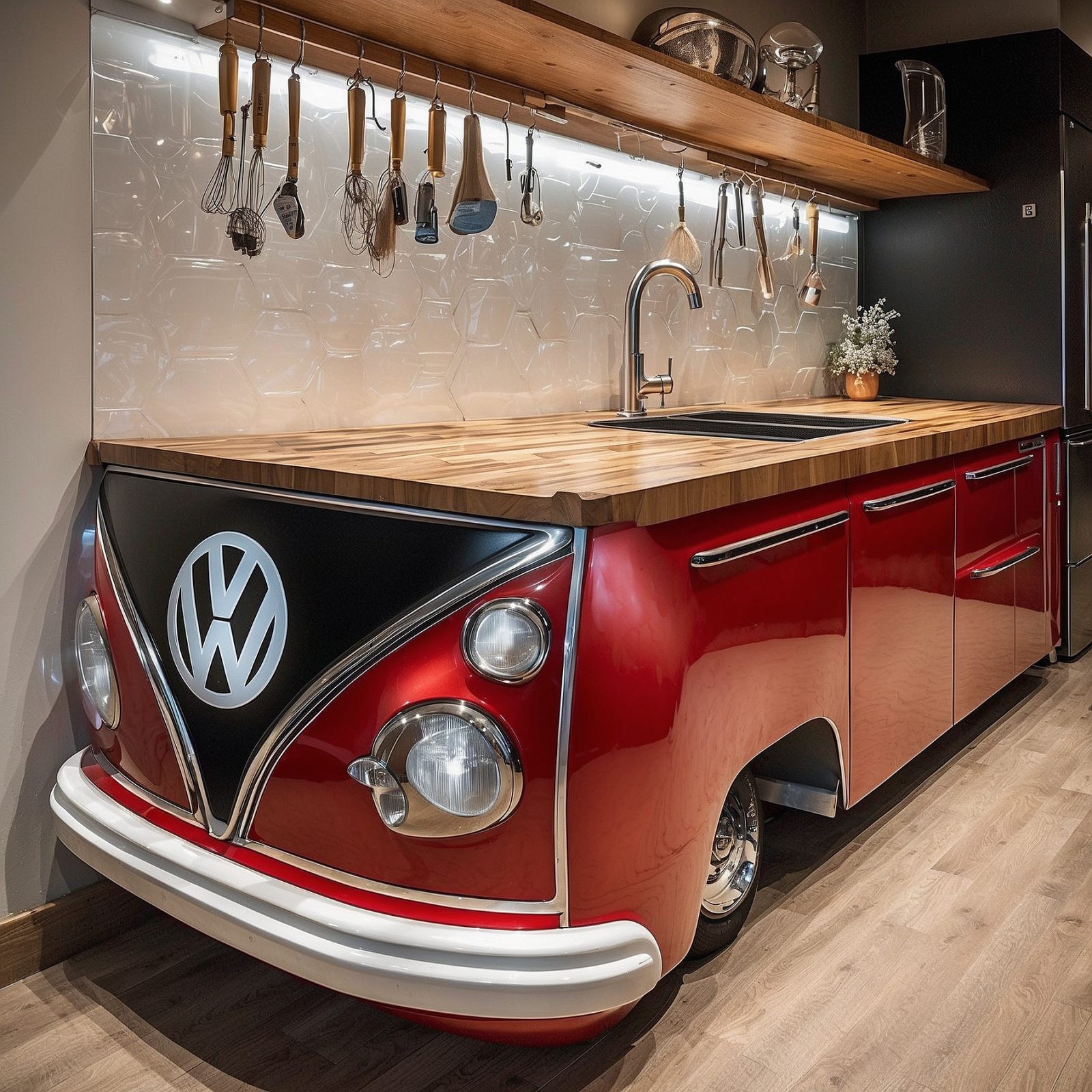 Volkswagen Bus Sinks: A Retro Breath For The Modern Kitchen
