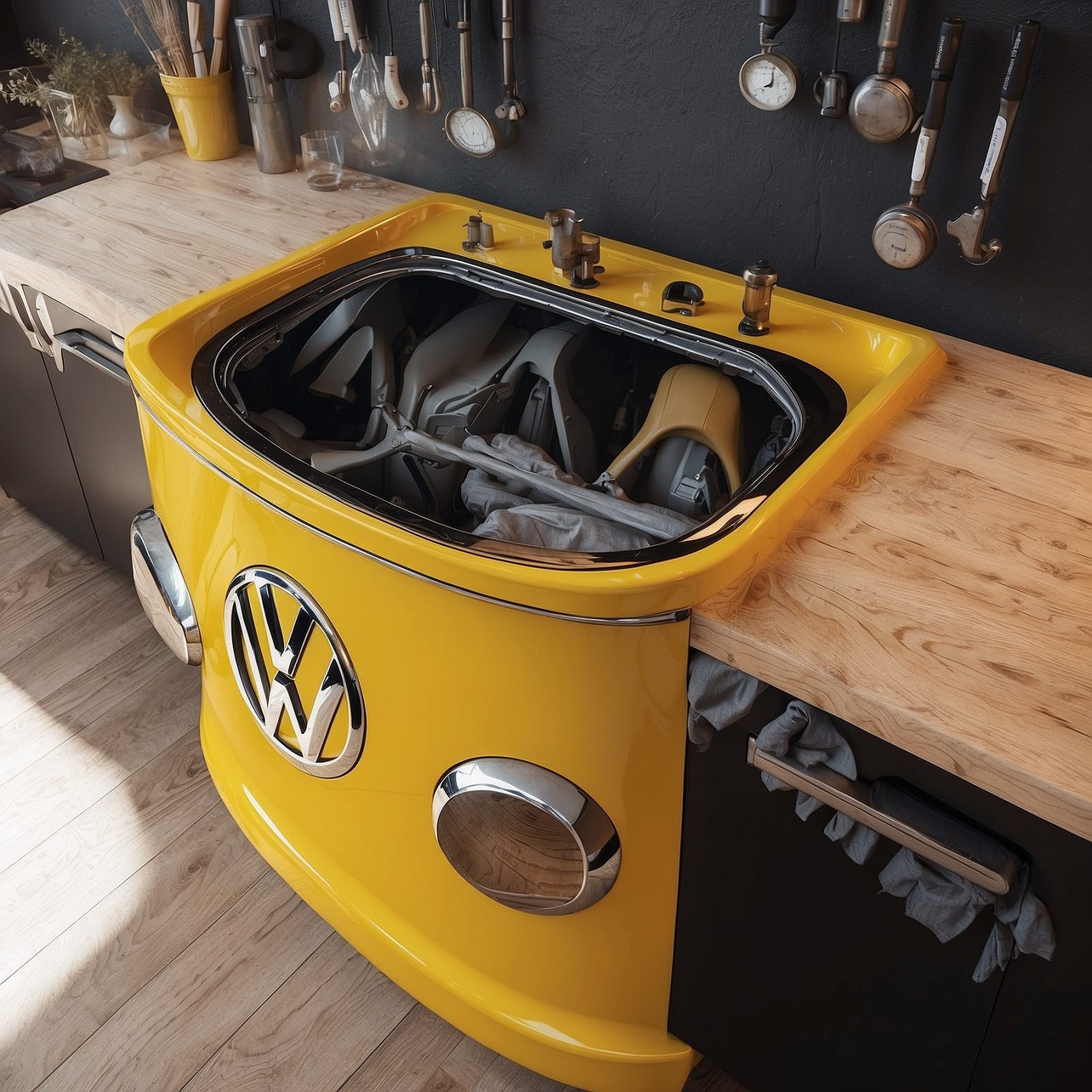 Volkswagen Bus Sinks: A Retro Breath For The Modern Kitchen