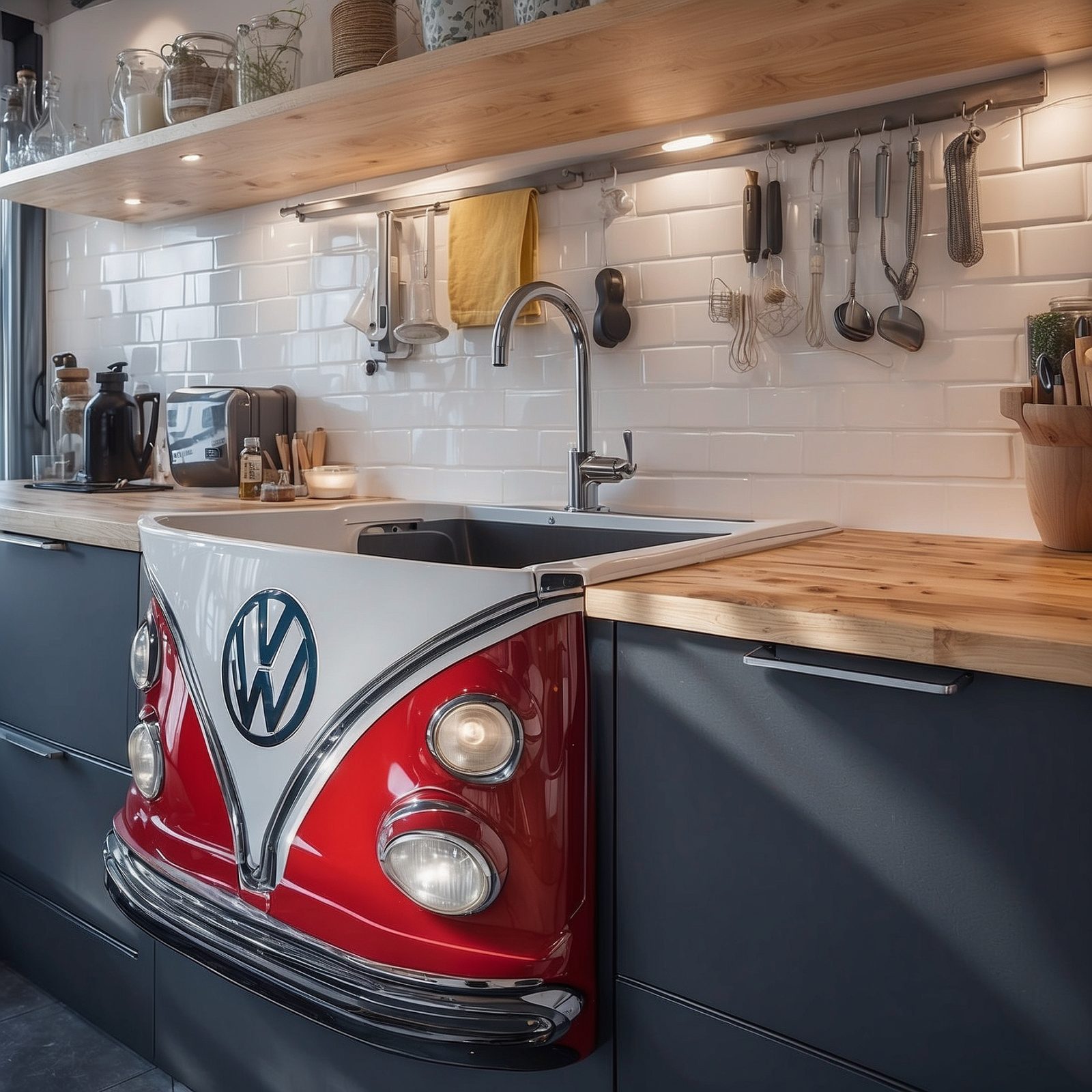 Volkswagen Bus Sinks: A Retro Breath For The Modern Kitchen