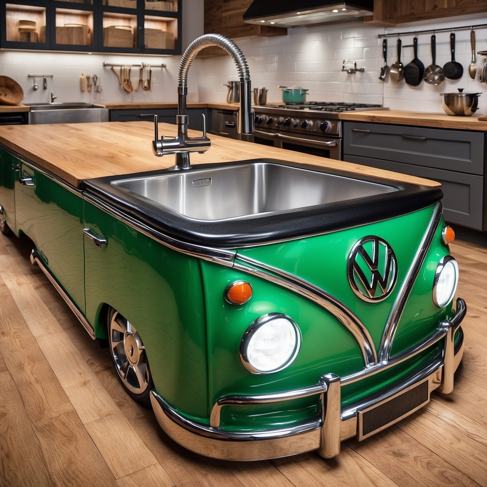 Volkswagen Bus Sinks: A Retro Breath For The Modern Kitchen